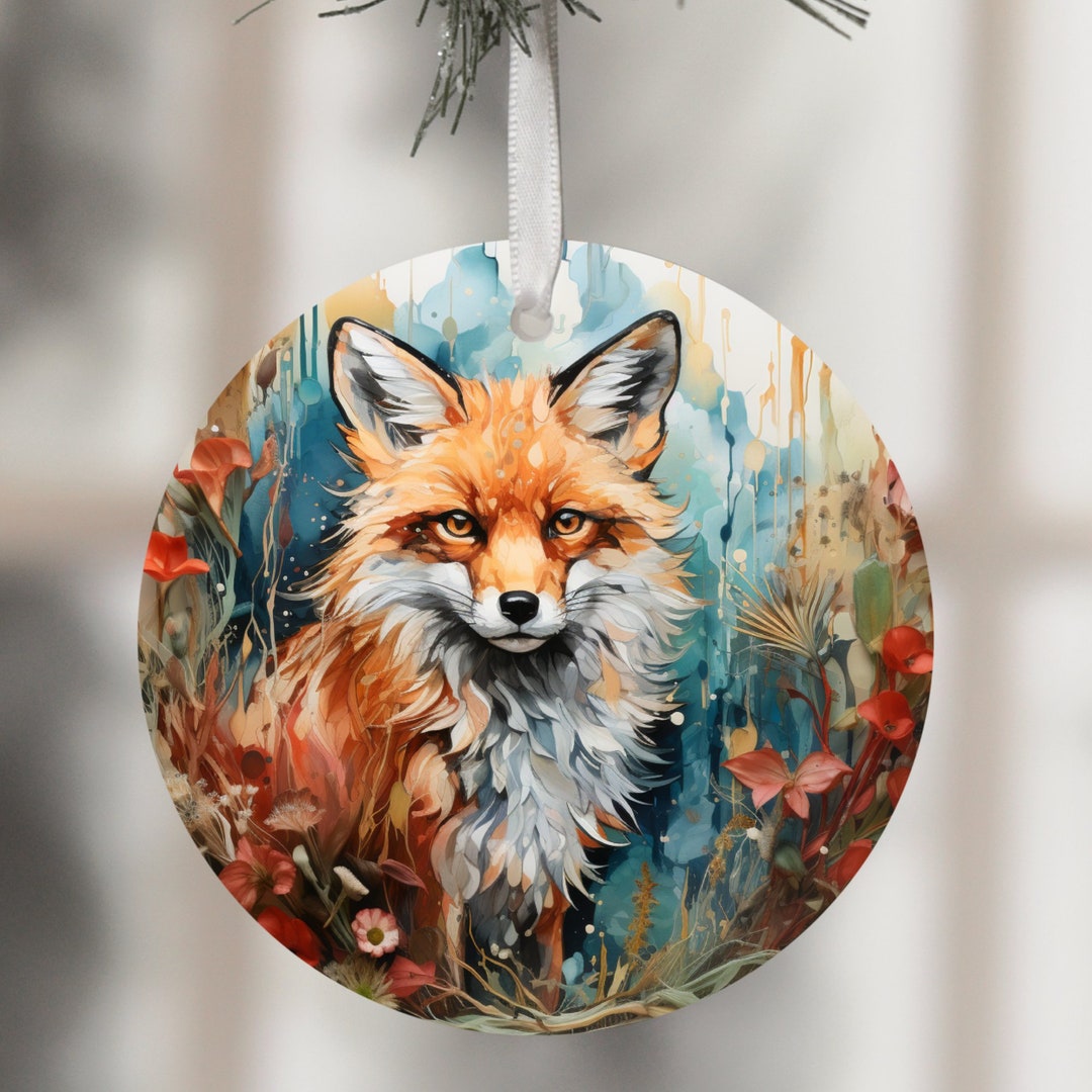 Fox Round PNG Template Sublimation Pattern for Coasters Keychain ...