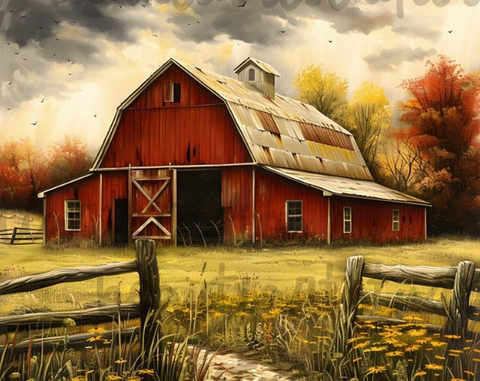 Barn Old Rustic Barn Spring Time Png Sublimation Digital Design ...