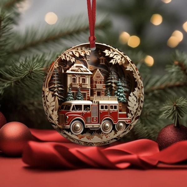Christmas Fire Truck Png - Etsy