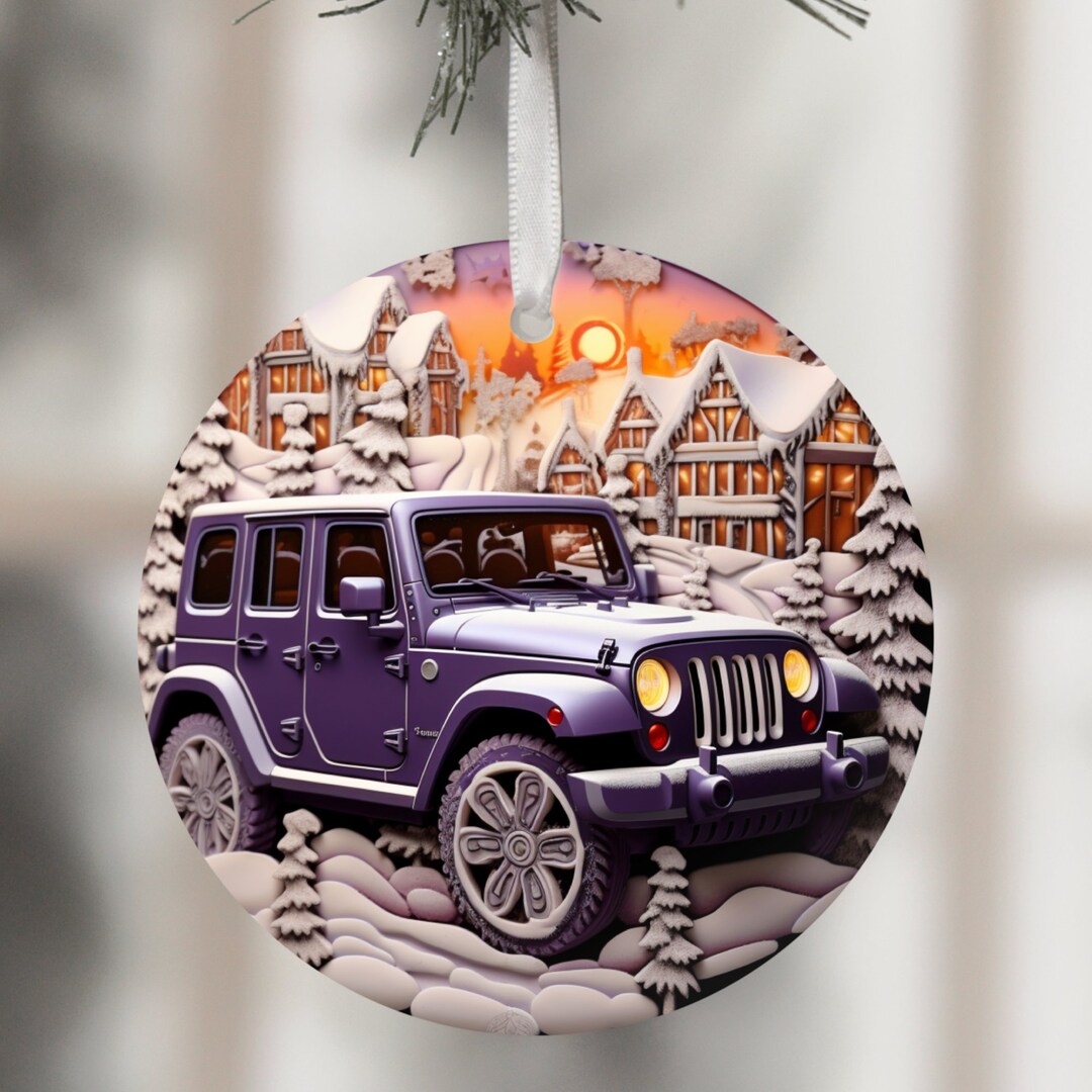 Purple Jeep PNG Round Sublimation Template File for Coaster Clipart ...