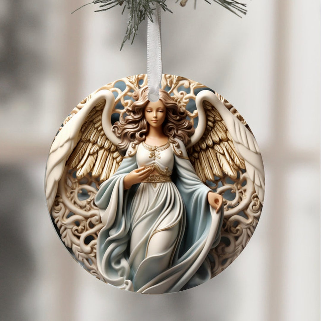 3D Diverse Angel Ornament PNG Memorial Christmas File for Sublimation ...