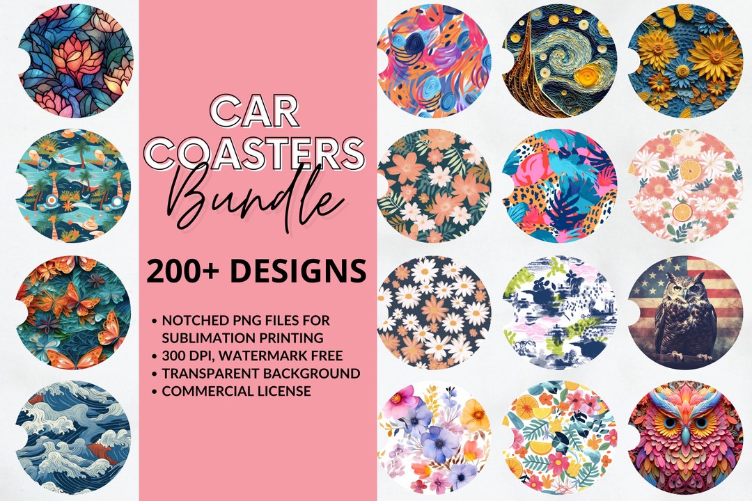 200+ Car Coasters Sublimation Designs, PNG Bundle (digital Download) - Etsy