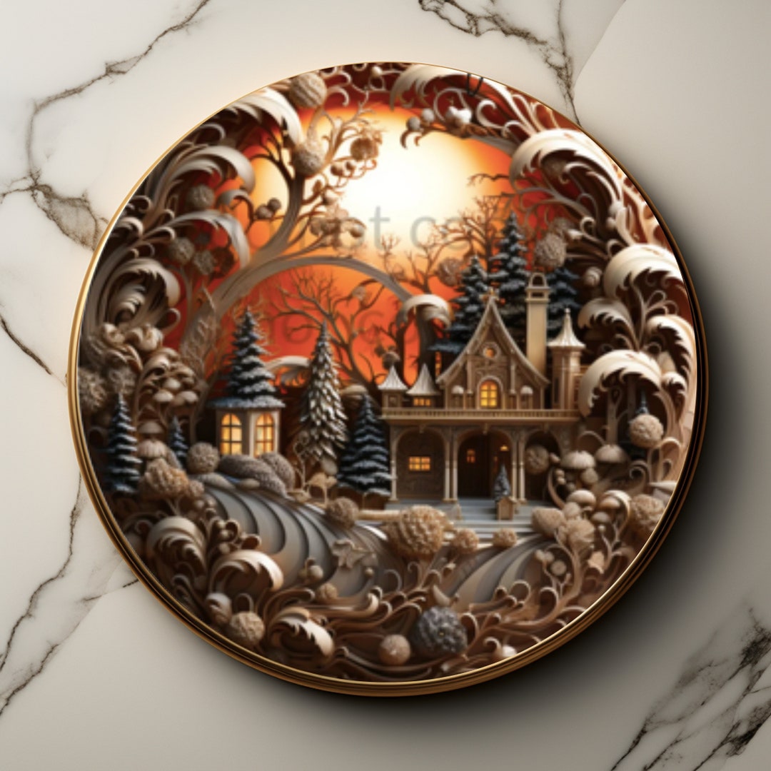 3D Coasters PNG Sublimation Coaster Designs Round Clipart Template File ...