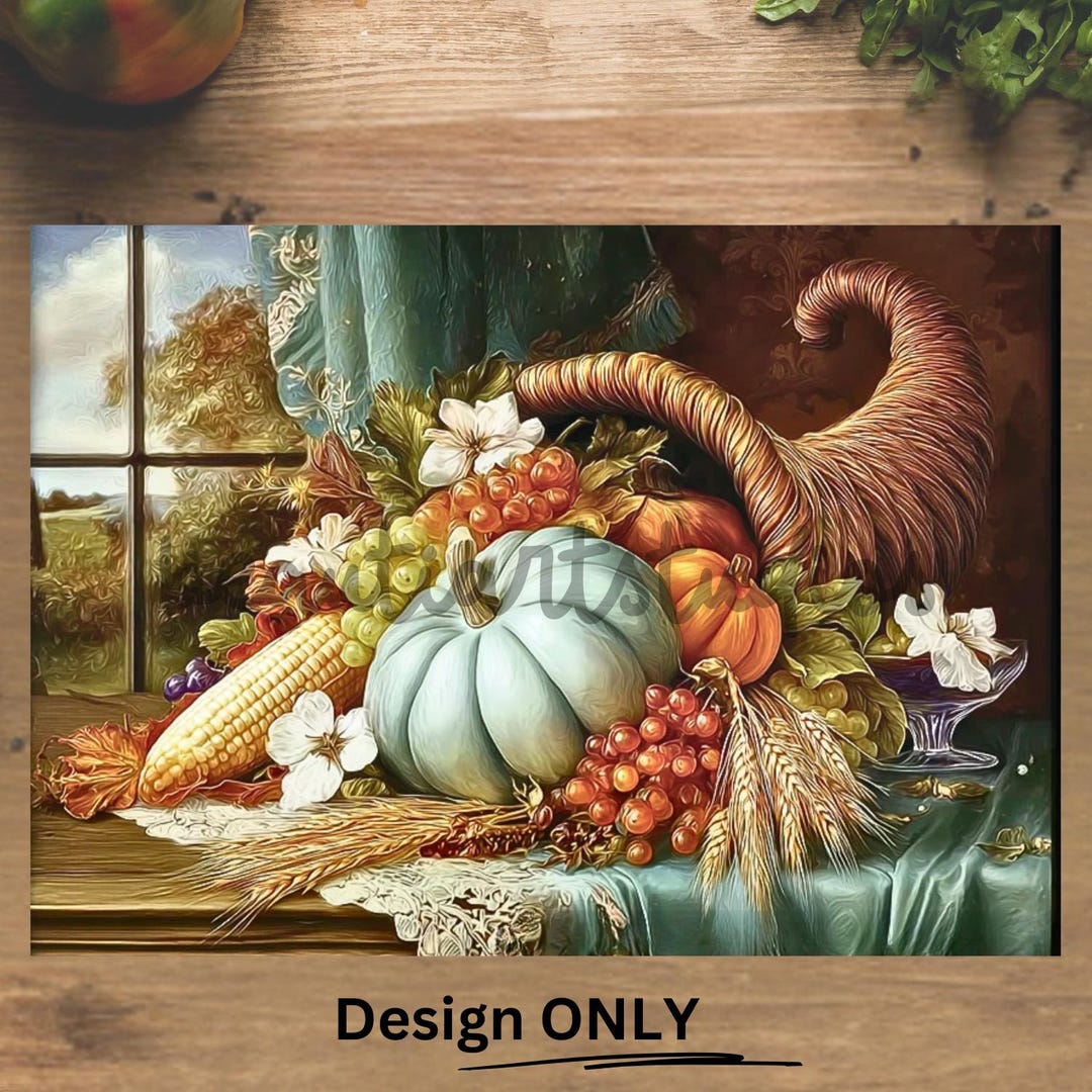 Thanksgiving Cornucopia Cutting Board PNG Design Download Farmhouse ...