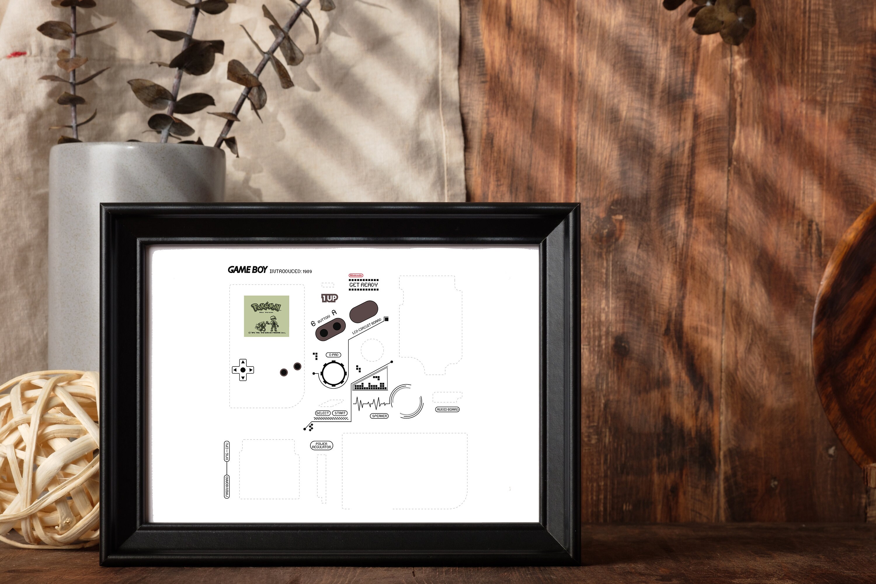 Game Boy Teardown Template, Game Boy Wall Decor, Gameboy Teardown - Etsy