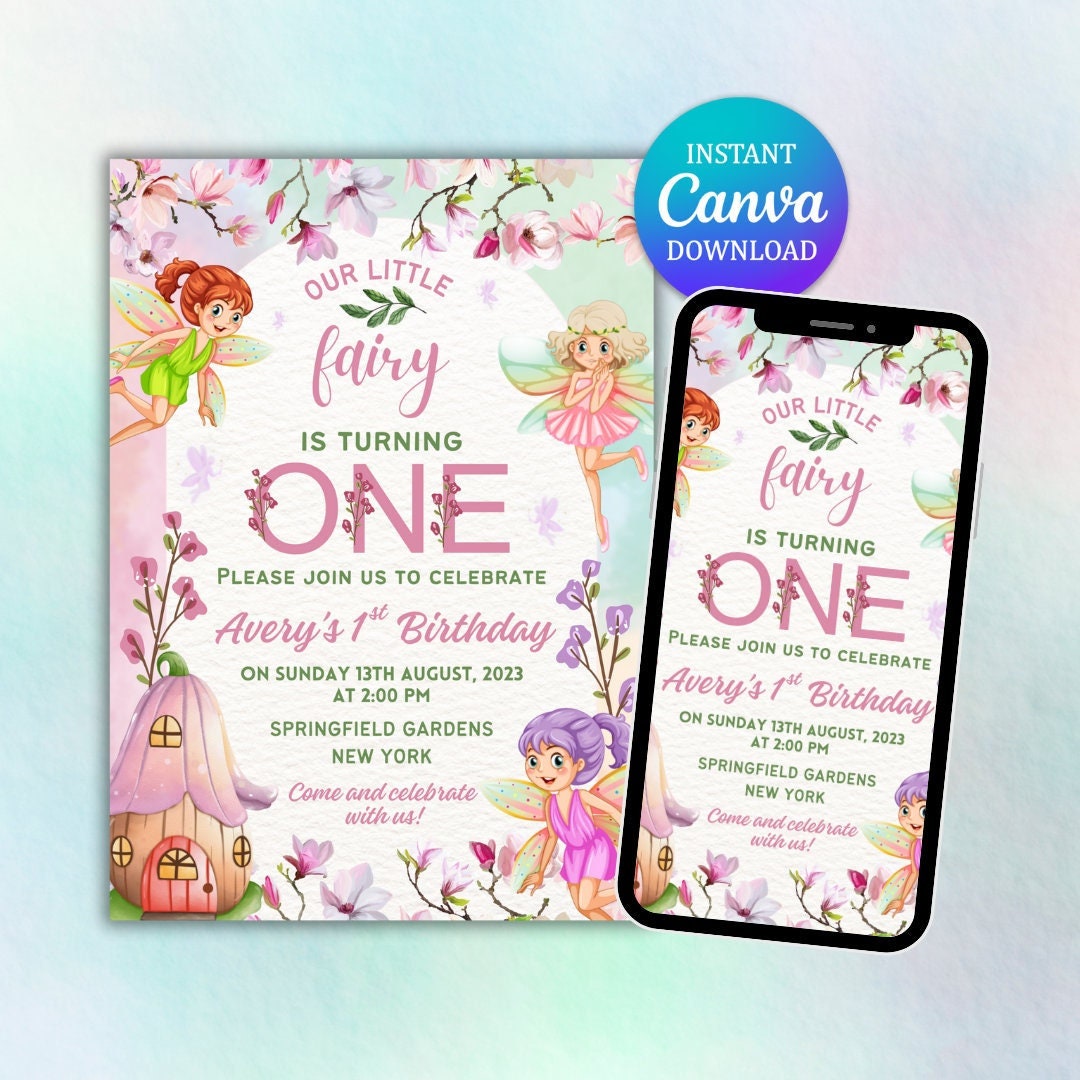 Fairy Party Invite, Birthday Invitation, Fairy Invitation, Party ...