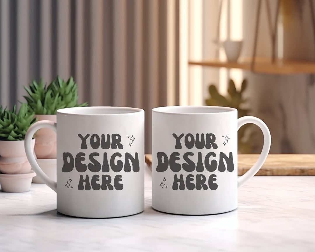 White 11oz Mugs Mockup Set | Two Sided Coffee Mugs Mocks | Ceramic Cup ...