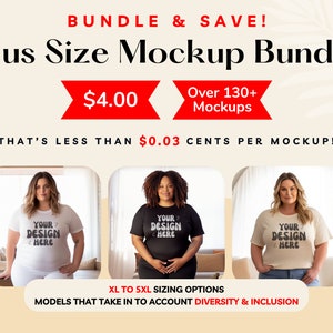 Plus Size Mockup Bella Canvas 3001 | Plus Size Model Black T-shirt ...