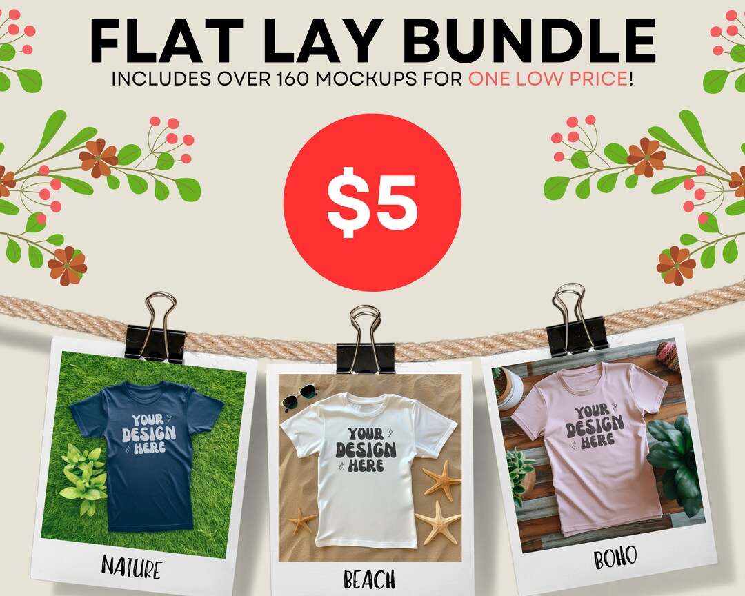 Flat Lay Mockup Bundle | Bella Canvas Flatlay Mocks | Entire Shop ...