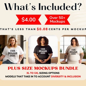 Plus Size Model Mockup Bundle, Inclusive Mockup Bundle, Bella Canvas ...