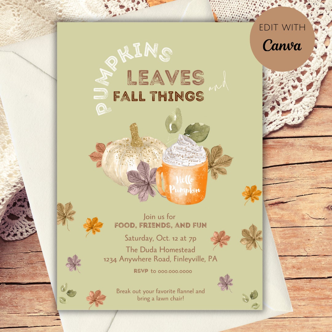 Fall Birthday Party Invitation Fall Party Invitation - Etsy