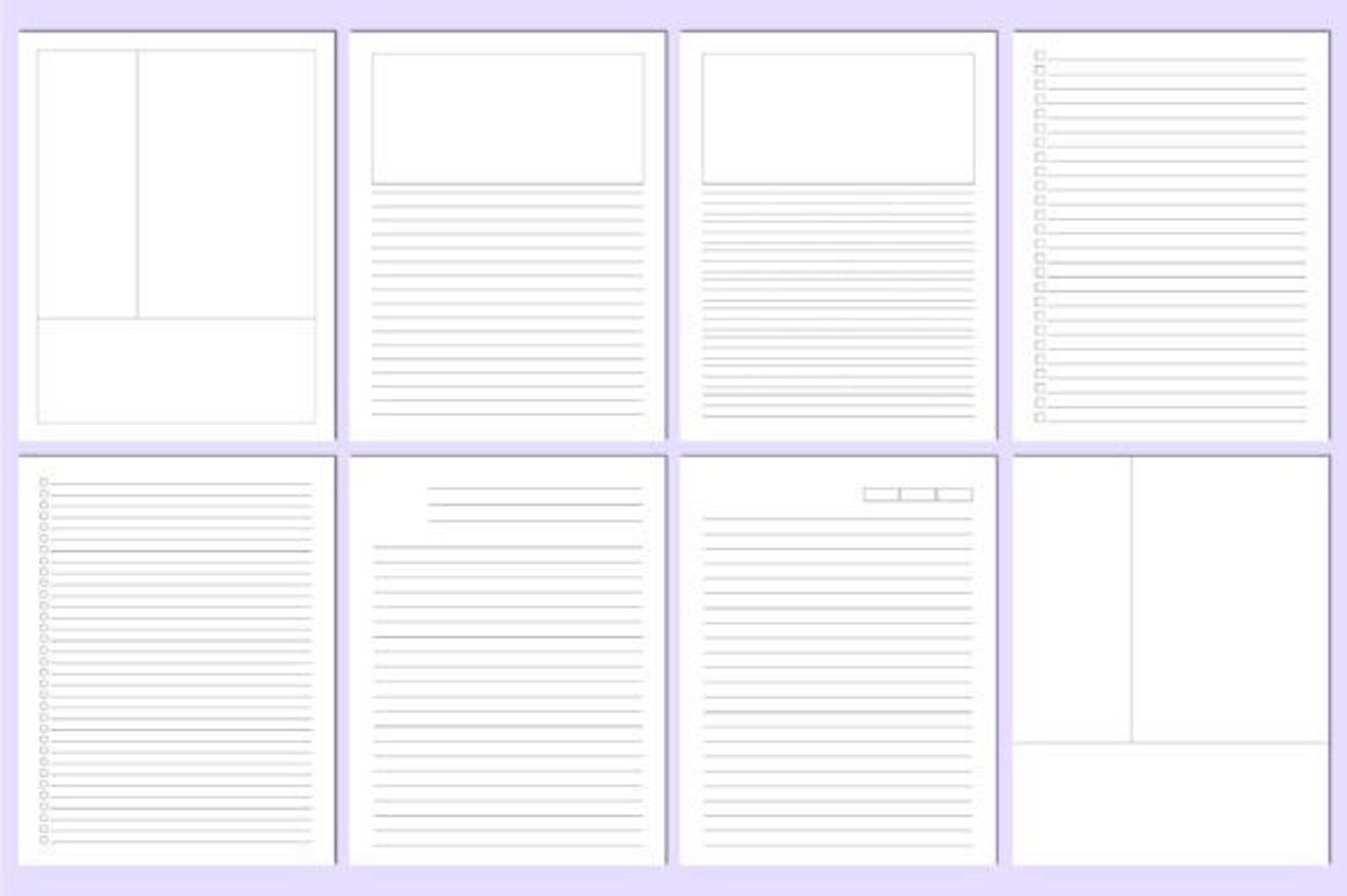 Mega Notebook Paper Bundle Pack Canva, School Work Business ...