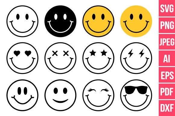 Smiley Face Svg, Smiley Svg, Happy Face - Etsy