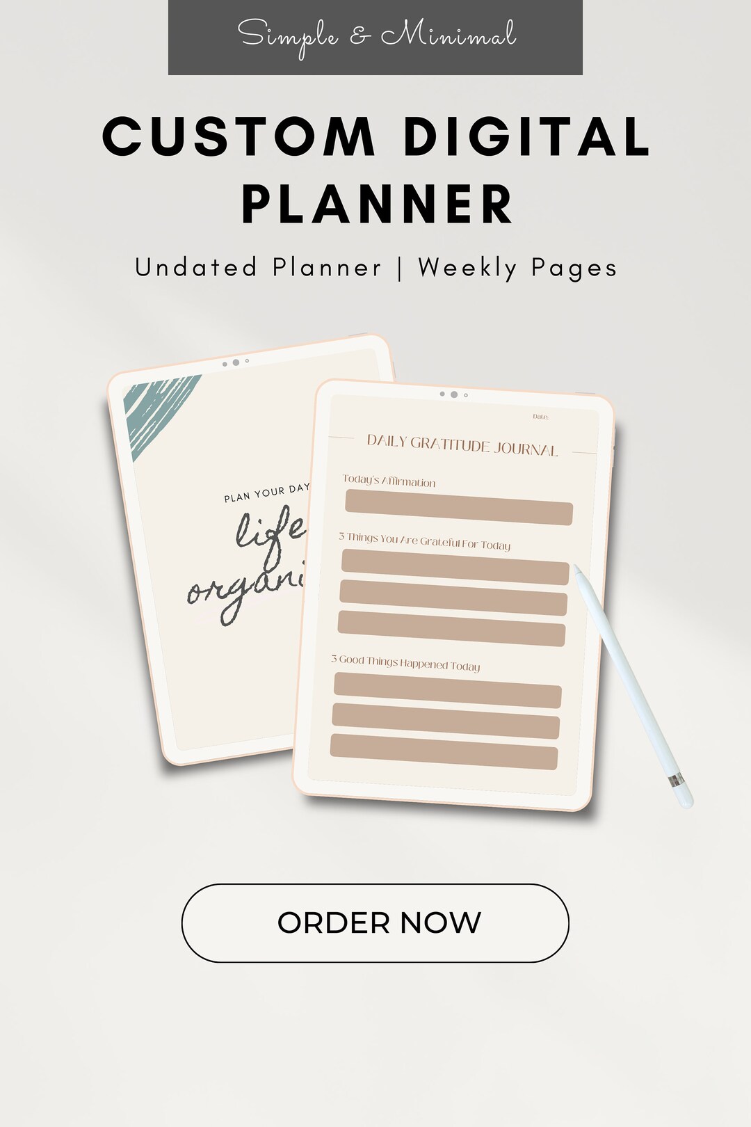 Custom Made Digital Planner, Undated Planner, Personalized Digital ...