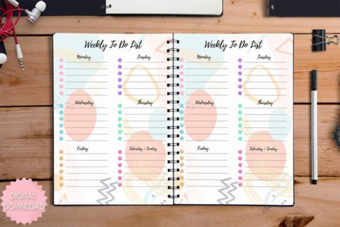 Weekly Task List Template Printable PDF - Etsy