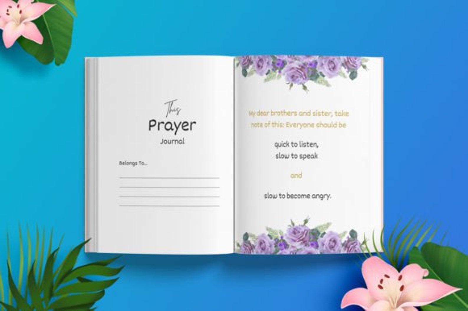 Editable Prayer Journal Canva KDP, Printable Bible Study Journal ...