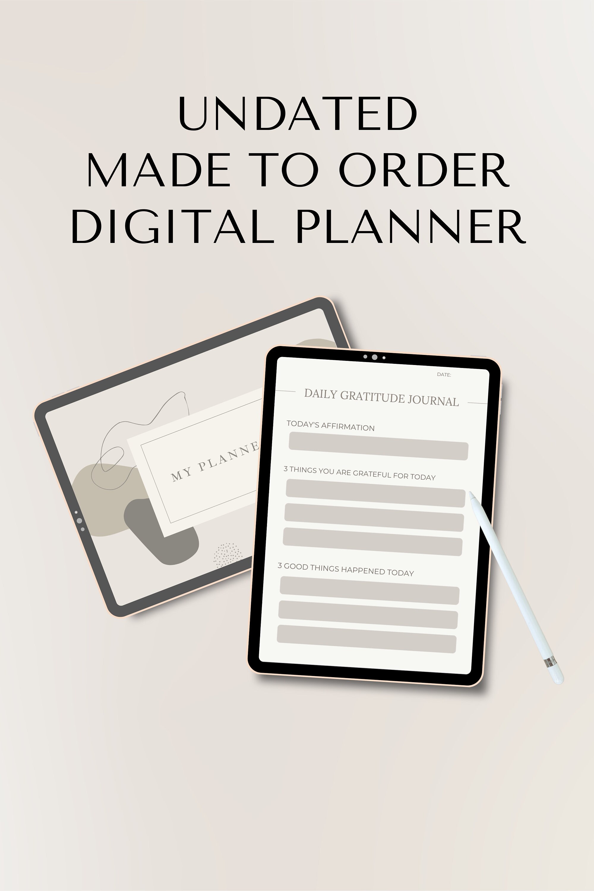 Custom Made Digital Planner, Undated Planner, Personalized Digital ...
