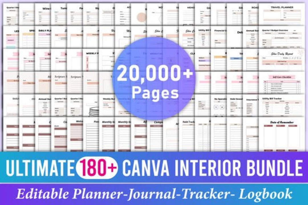 Ultimate 180+ Canva Kdp Interior Bundle, Canva Editable Template Bundle for KDP Interior, KDP ...