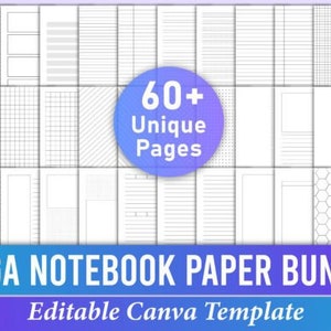 Mega Notebook Paper Bundle Pack Canva, School Work Business ...