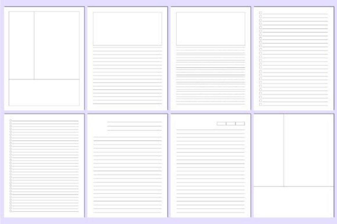 Mega Notebook Paper Bundle Pack Canva, School Work Business ...