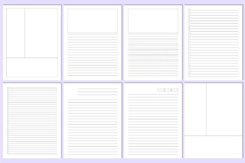 Mega Notebook Paper Bundle Pack Canva, School Work Business ...