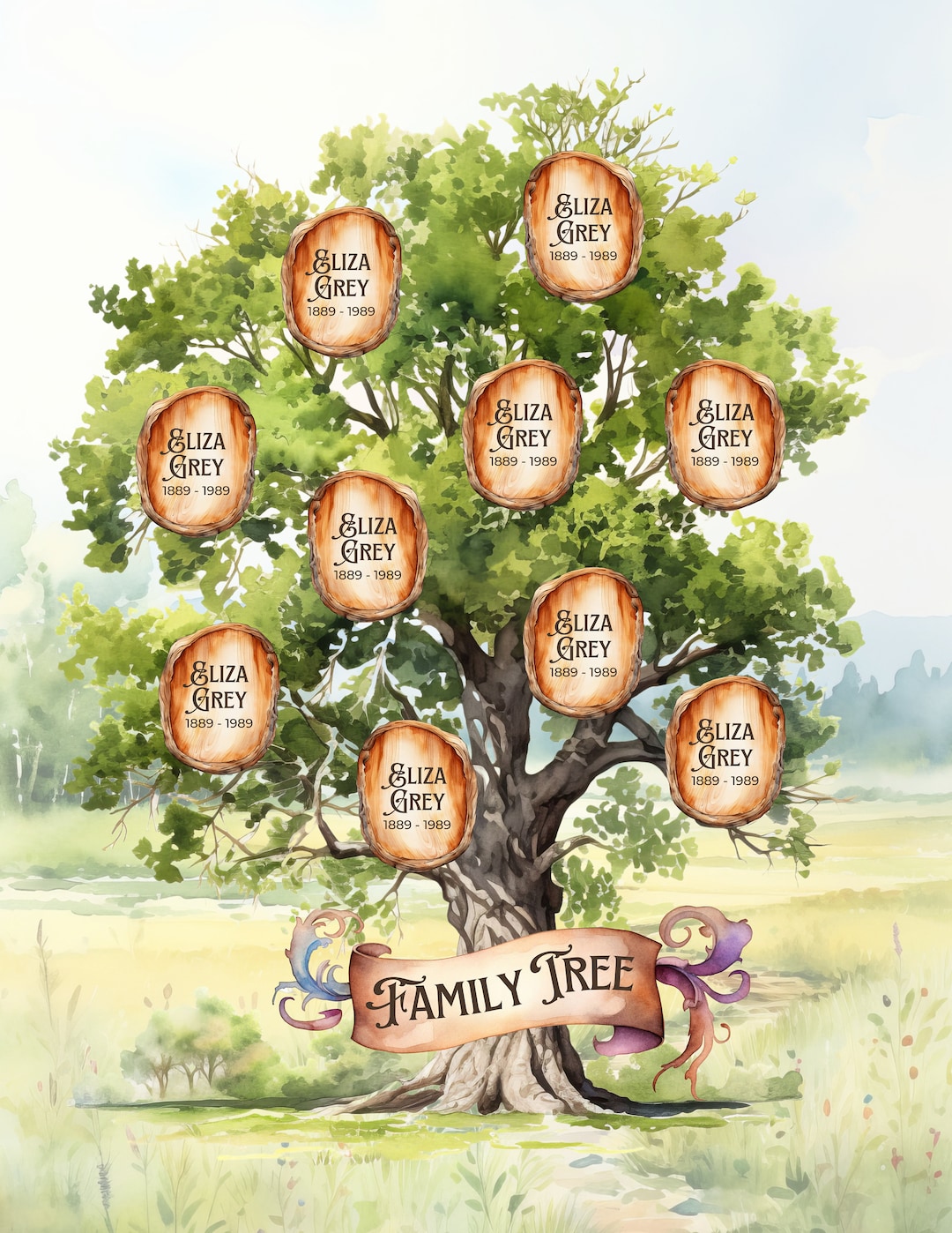 Instant Download Family Tree Chart Ancestor Chart 4 - Etsy