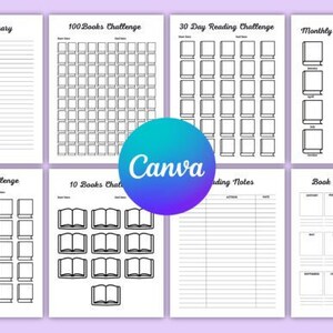 Editable Digital Reading Journal Canva - Etsy