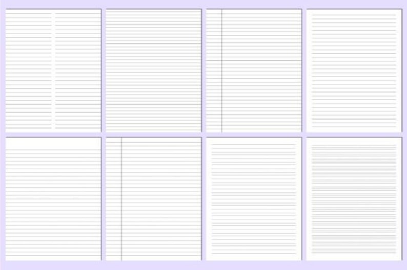 Mega Notebook Paper Bundle Pack Canva, School Work Business ...