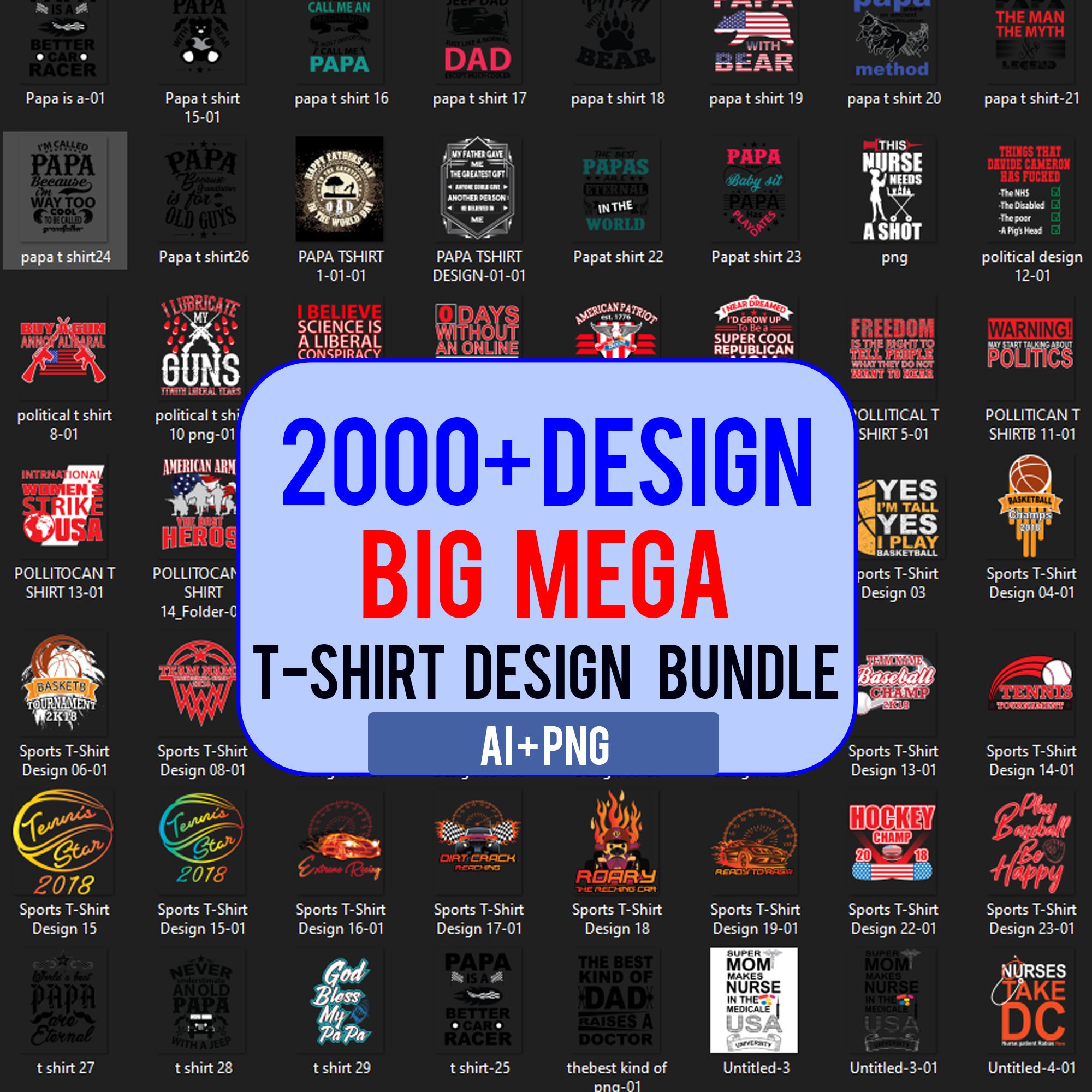 2000+ Big Mega T-shirt Design Bundle, Png Image T-shirt, the Big Bundle ...