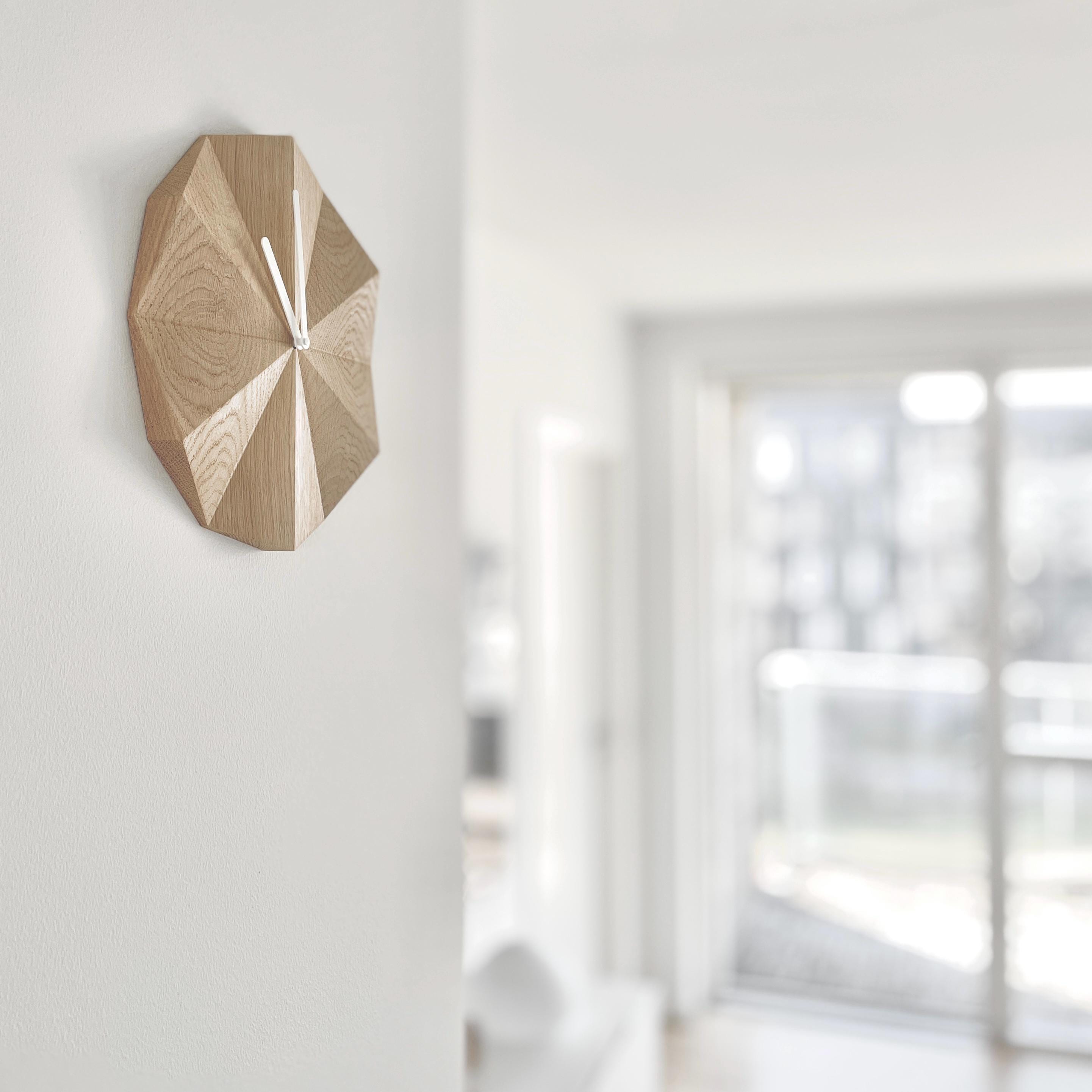 Delta Clock Oak • Minimalist Wooden Wall Clock • Modern Home Design ...