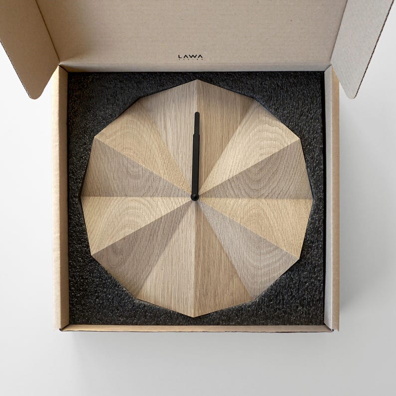 Delta Clock Oak • Minimalist Wooden Wall Clock • Modern Home Design ...