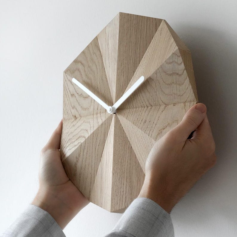 Delta Clock Oak • Minimalist Wooden Wall Clock • Modern Home Design ...