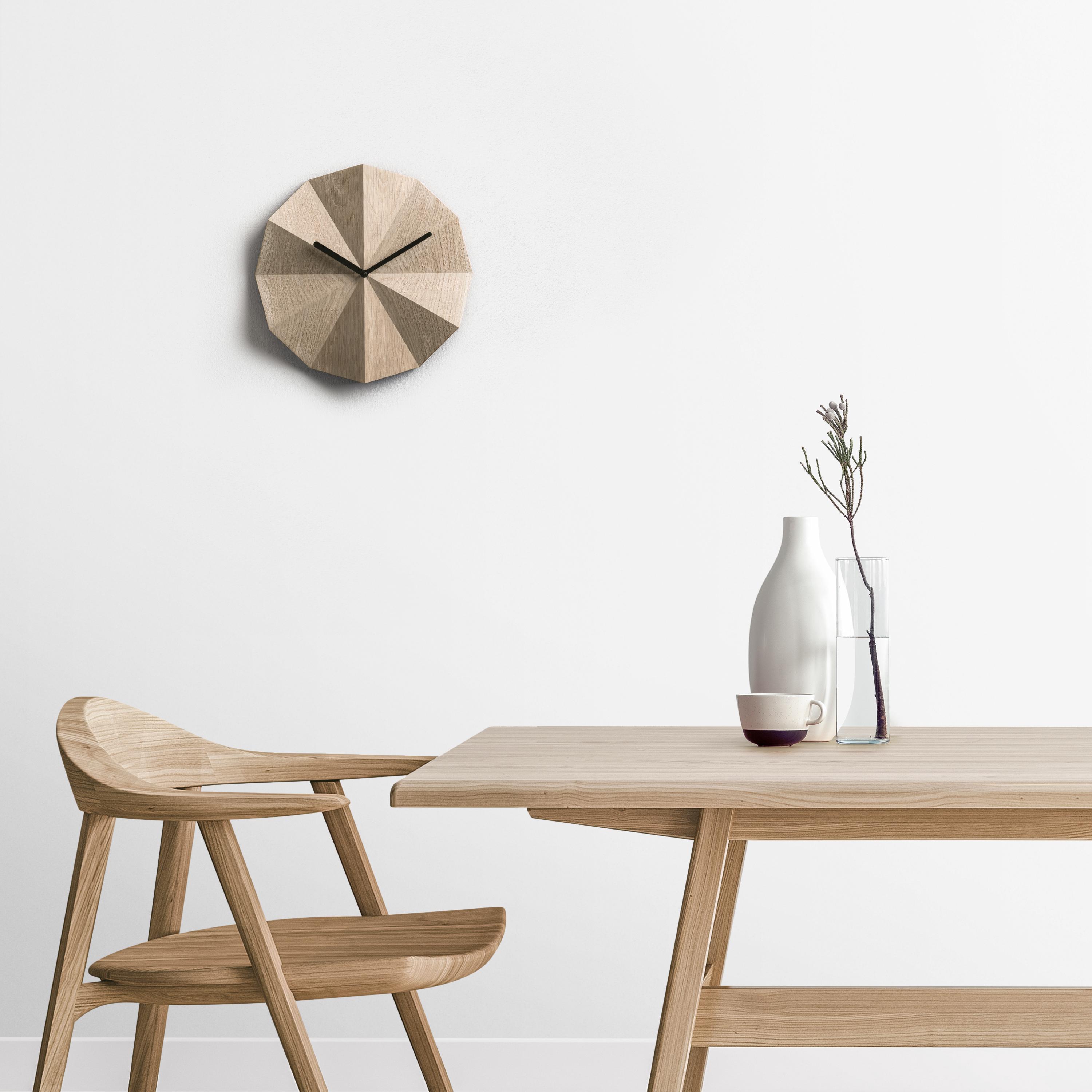 Delta Clock Oak • Minimalist Wooden Wall Clock • Modern Home Design ...