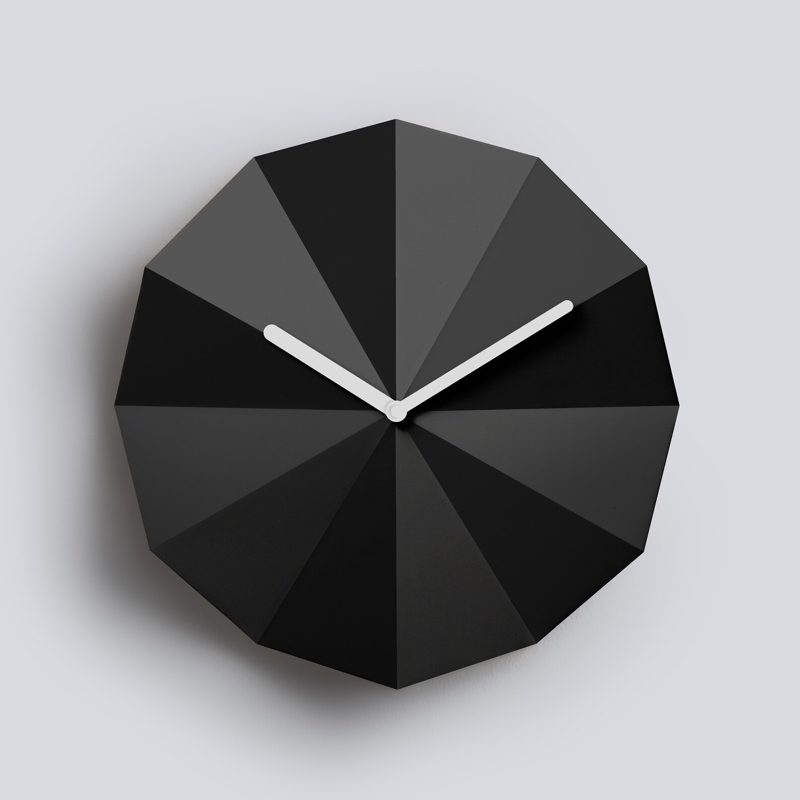 Delta Clock Black Minimalist Wooden Wall Clock Black MDF - Etsy