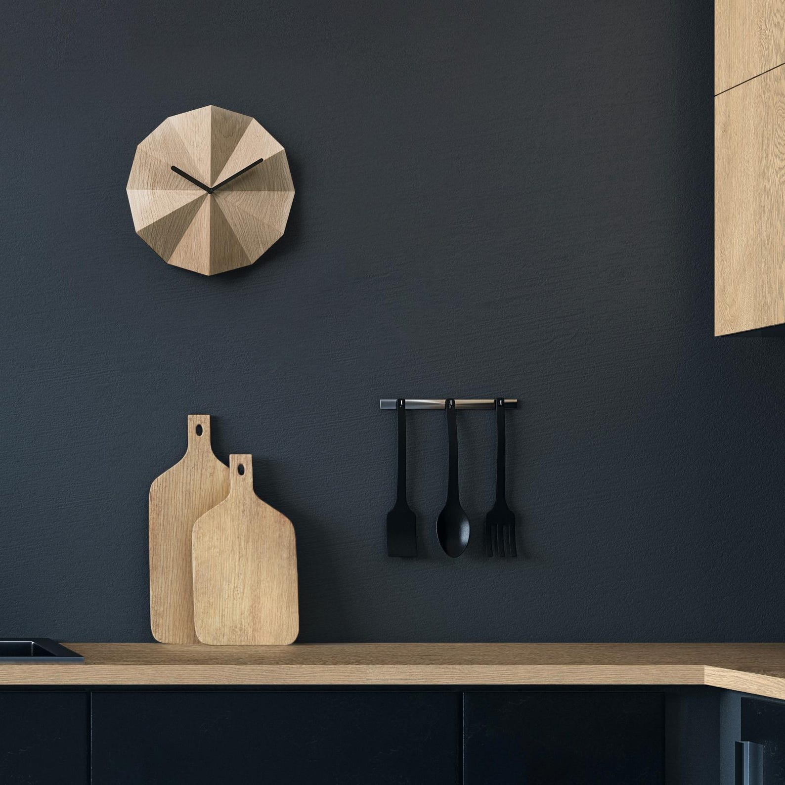 Delta Clock Oak • Minimalist Wooden Wall Clock • Modern Home Design ...