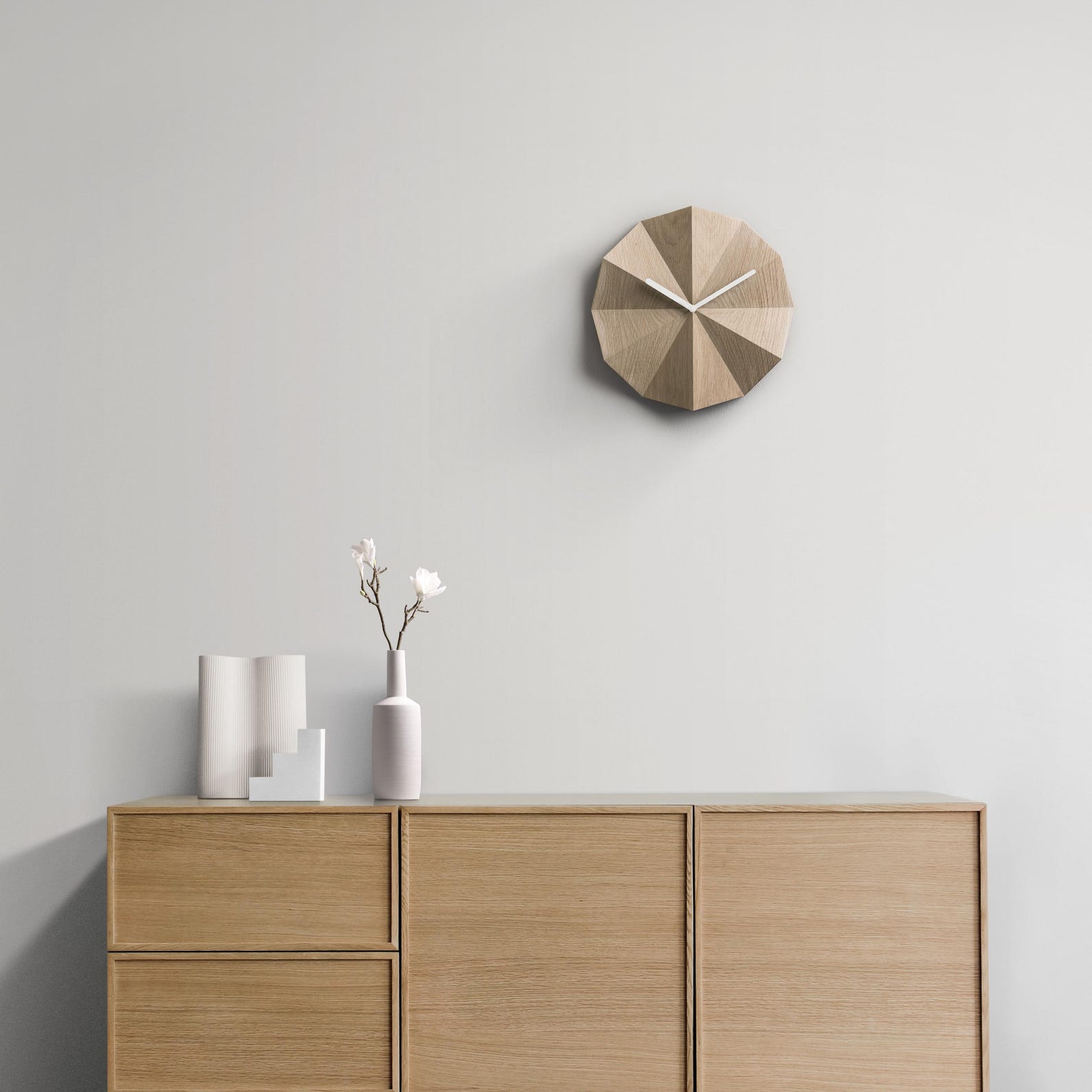 Delta Clock Oak • Minimalist Wooden Wall Clock • Modern Home Design ...