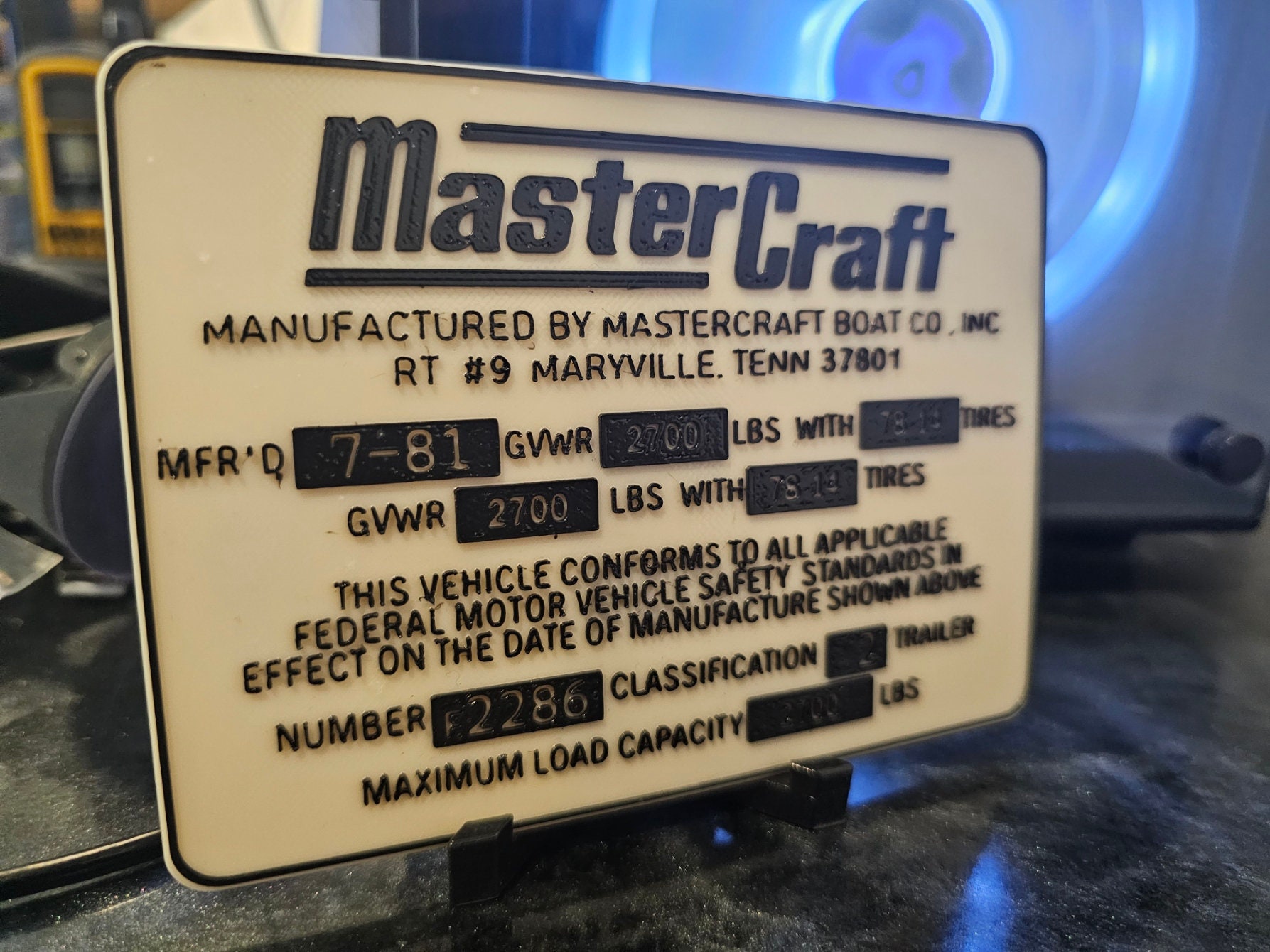 Mastercraft Stars and Stripes Trailer Replacement Data Placard. - Etsy