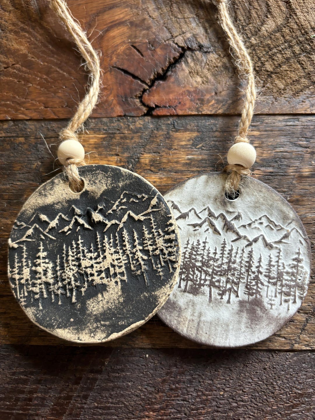 The Mountains Are Calling Distressed Ceramic Ornament - Etsy