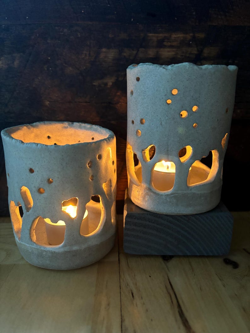 Ceramic Carved Luminary - Etsy