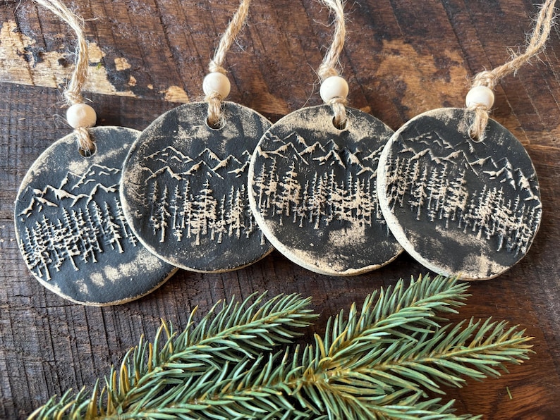 The Mountains Are Calling Distressed Ceramic Ornament - Etsy