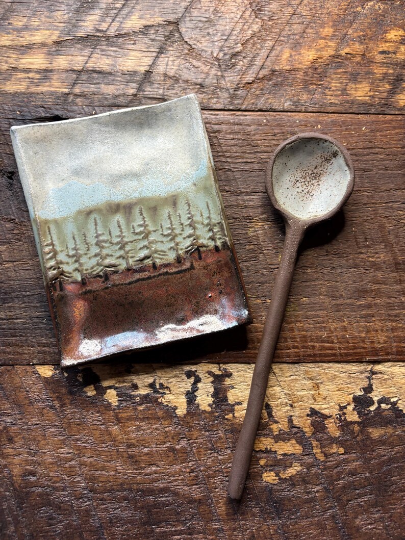 Into the Forest Ceramic Spoon Rest / Spoon Holder - Etsy