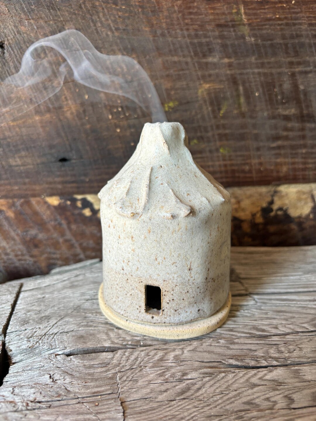 Rustic White Cermaic Incense House - Etsy