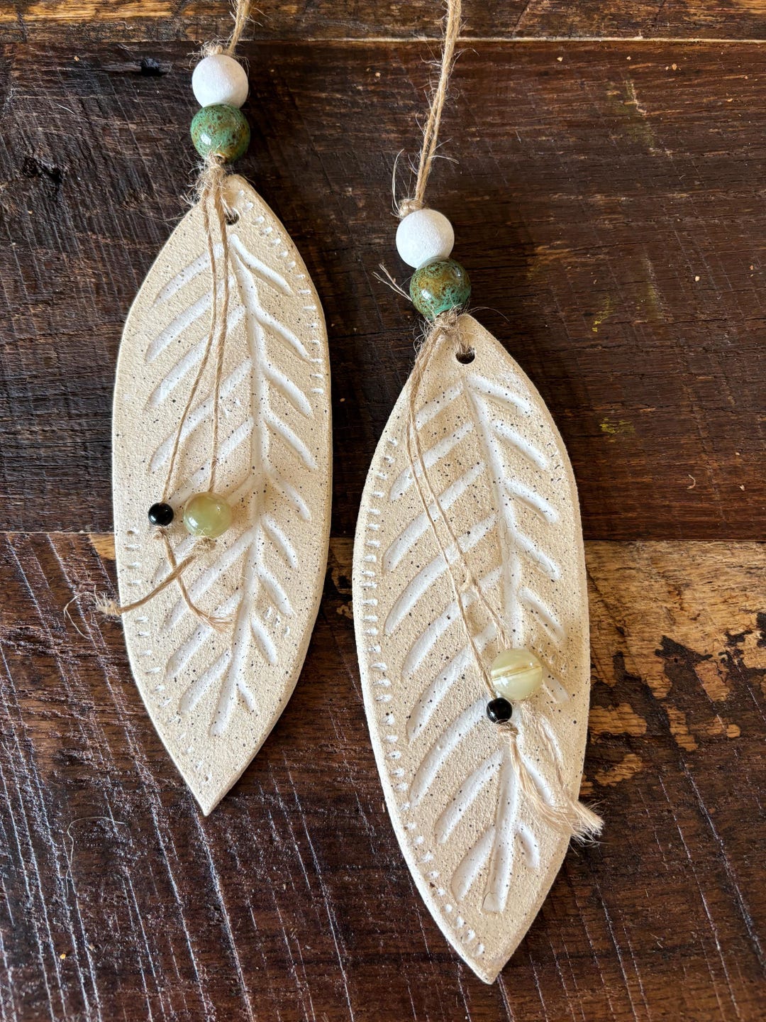 Ceramic Feather Ornament - Etsy
