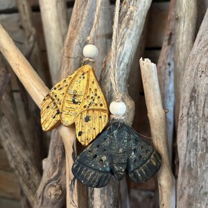 Black and Gold Ceramic Moths Ornament - Etsy