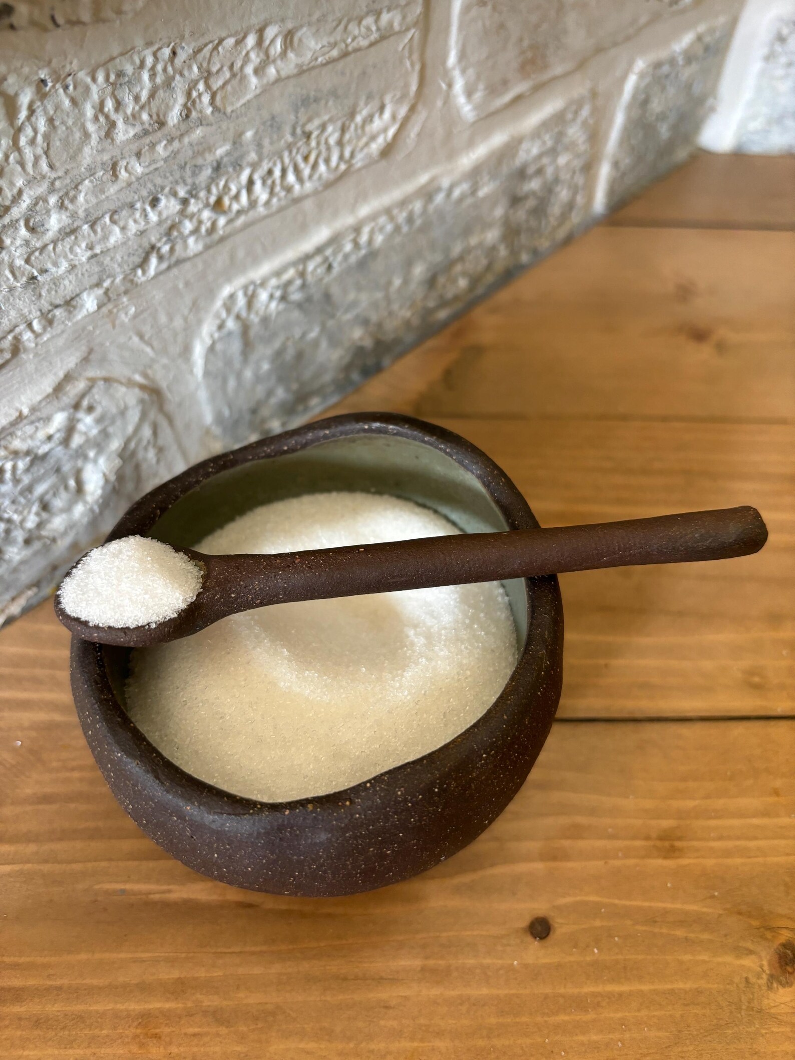 Handmade Salt Jar and Spoon in Chocolate Clay / Pottery Salt Pig - Etsy