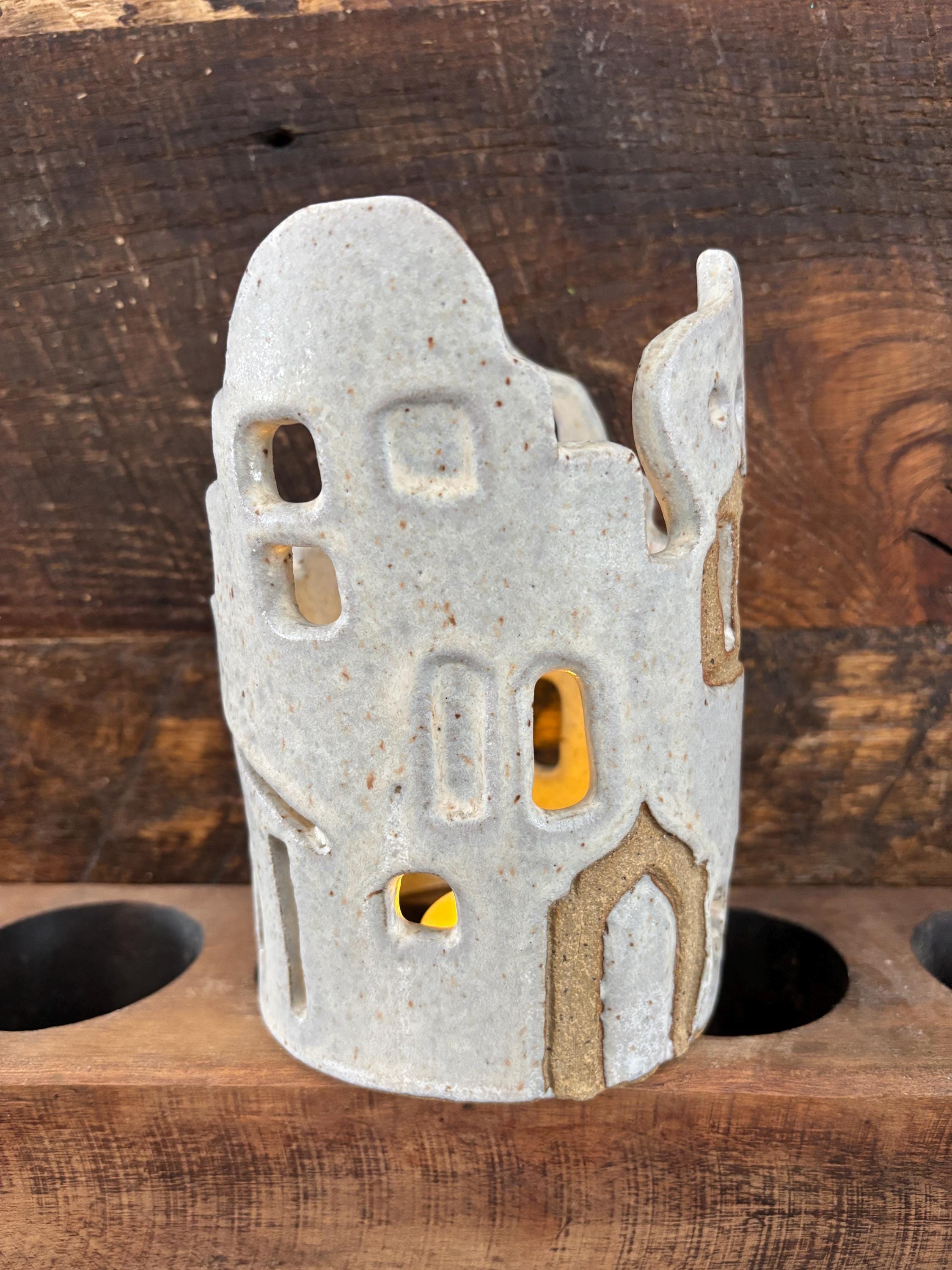 Ceramic Carved Nativity Luminary - Etsy