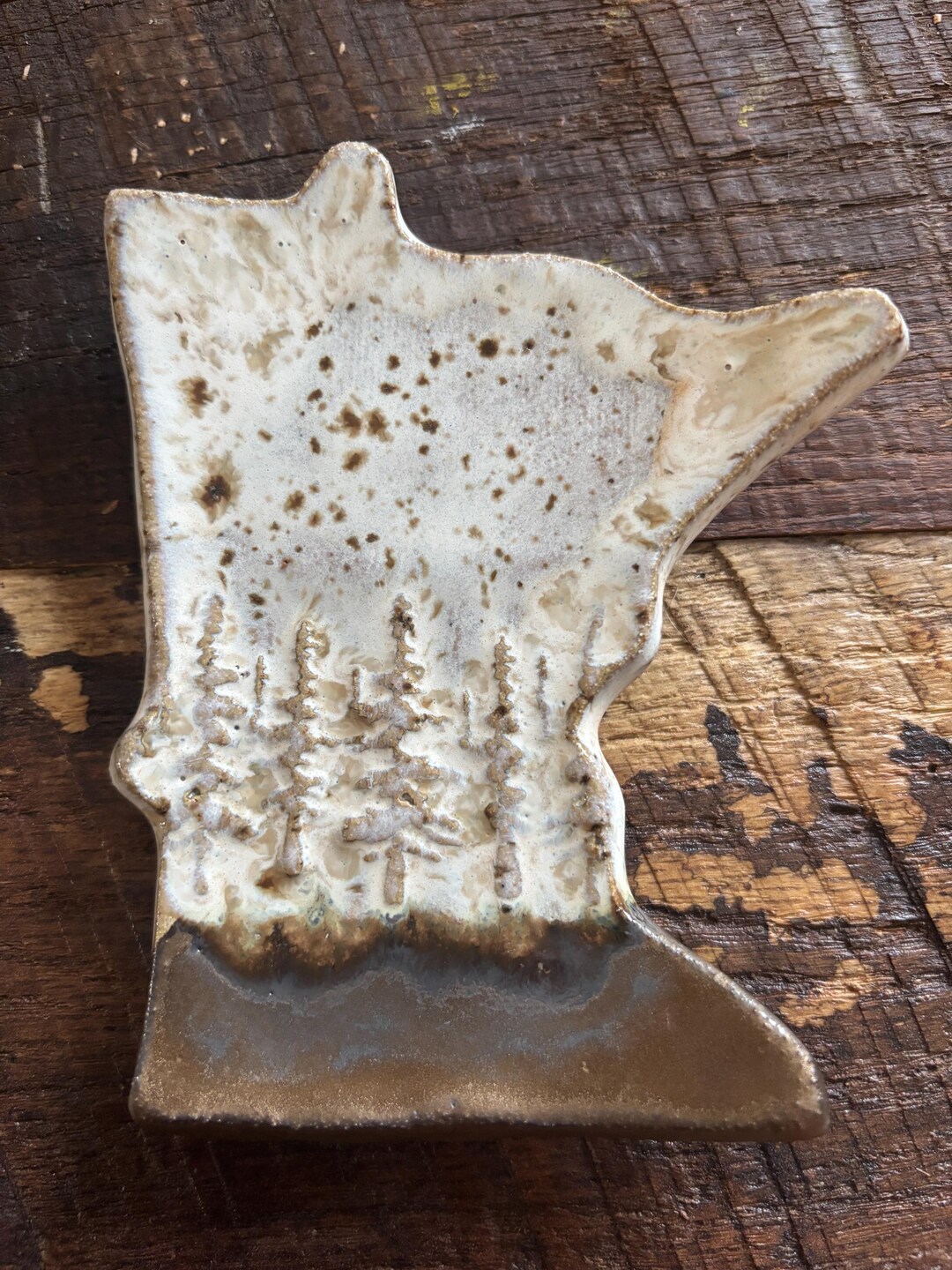 Minnesota Ceramic Spoon Rest in White and Gold / Spoon Holder - Etsy