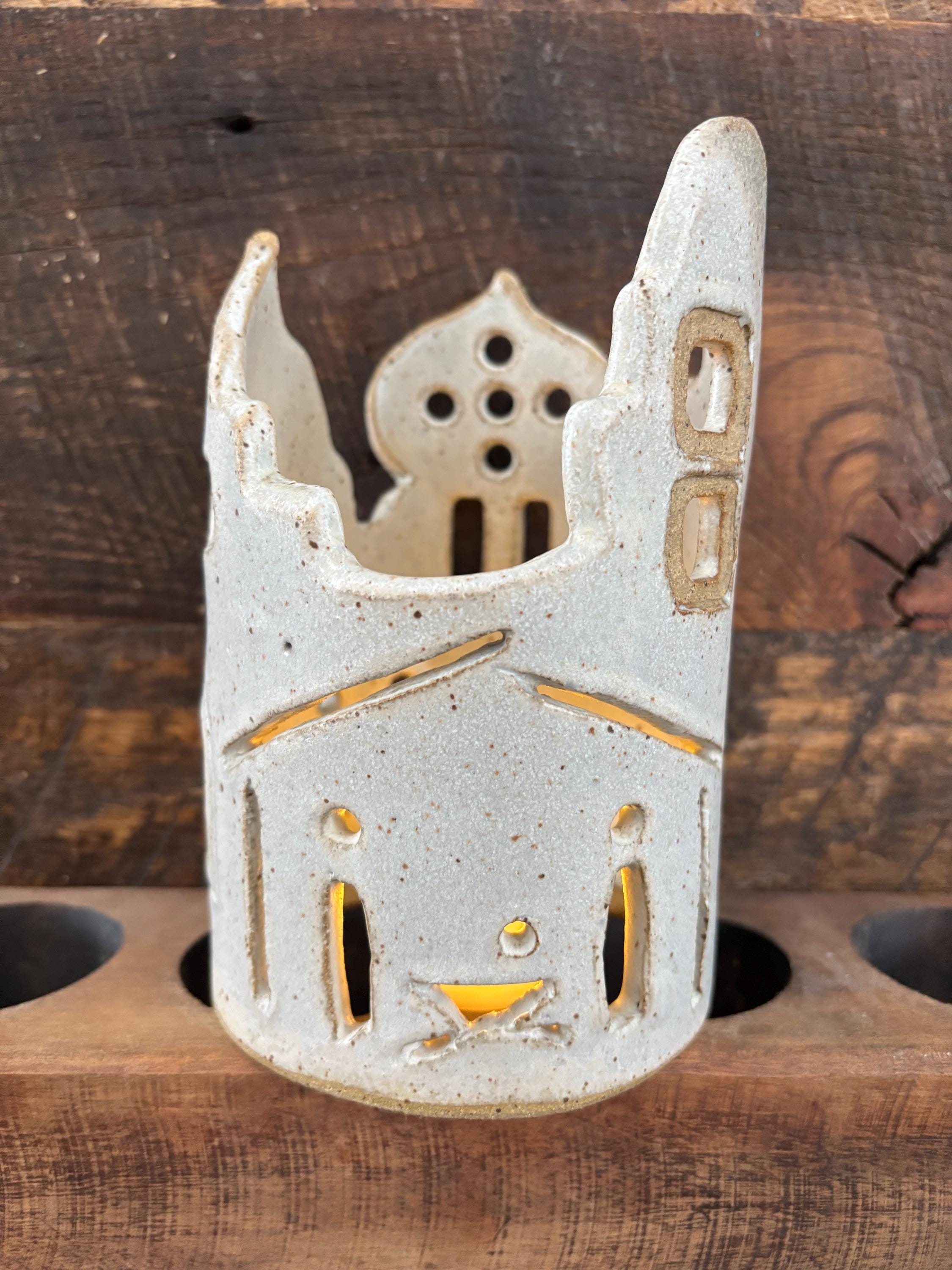 Ceramic Carved Nativity Luminary - Etsy