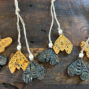 Black and Gold Ceramic Moths Ornament - Etsy