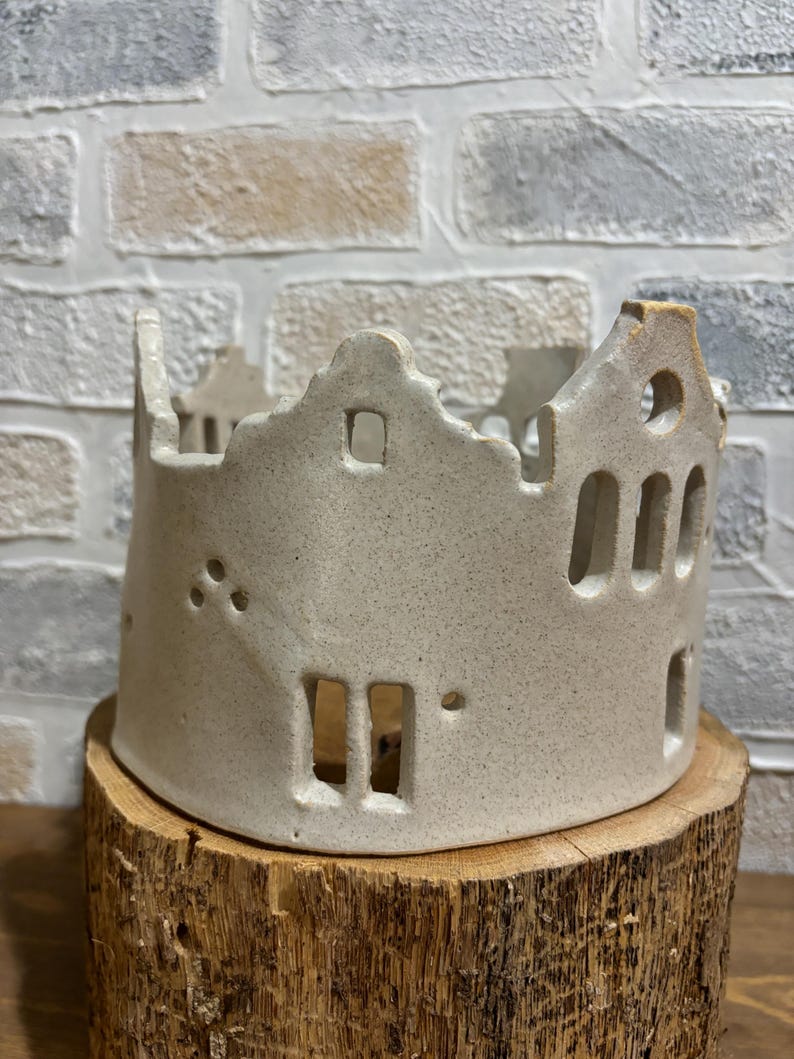 Ceramic Carved Cityscape Luminary Table Centerpiece - Etsy